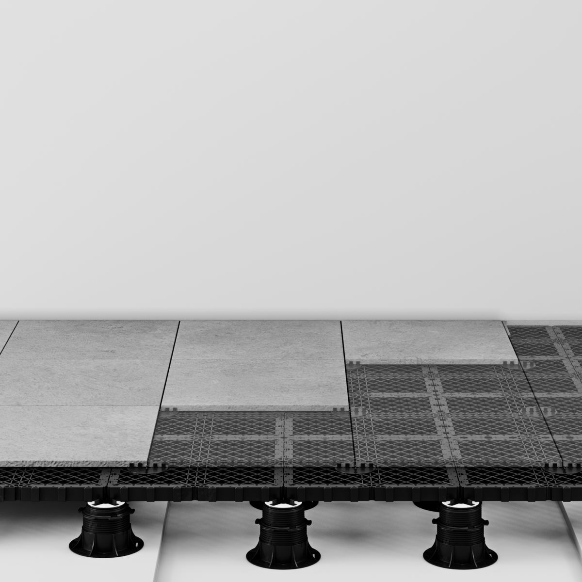 Verlegung des GRF System mit terrassenplatten aus keramik