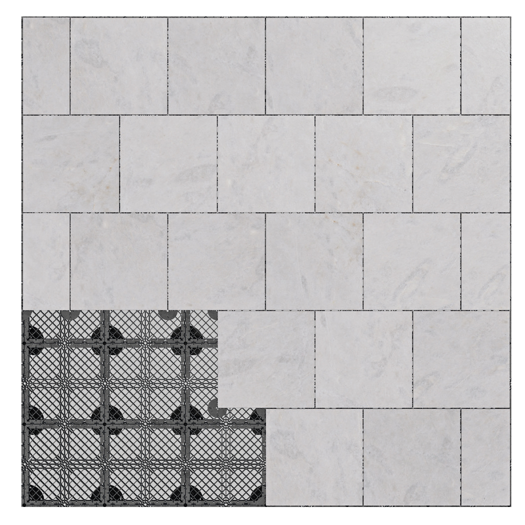 Verlegung des GRF System mit terrassenplatten aus keramik