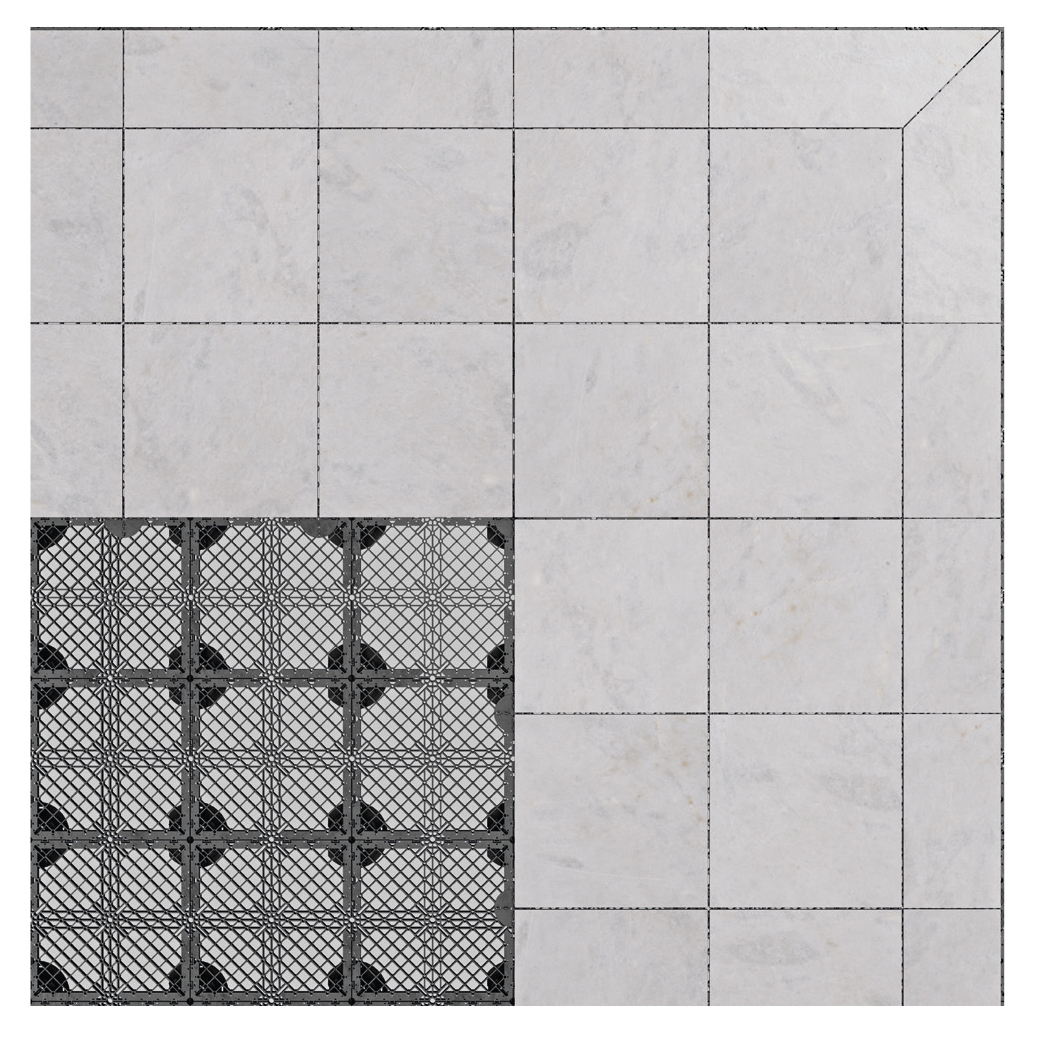 Verlegung des GRF System mit terrassenplatten aus keramik